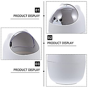 Homoyoyo Animal Desktops Trash Can 3 PCS Desktop Mini Trash Mini Desktop Trash can Mini Desk bin Small Desk Trash can with Lid Bin with Shake Cute Animal Waste Bin
