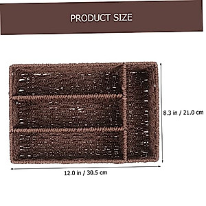 OKUMEYR Storage Box Makeup Organizer Box Coffee Table Tray Tablescape Decor Condiment Packets Container Tea Bag Holder Wicker Cutlery Basket Cosmetics Basket Decorative Storage Basket Dog