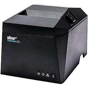Star Micronics TSP143IVUW Wi-Fi (WLAN)/USB-C/Ethernet (LAN) Thermal Receipt Printer with CloudPRNT, Cutter, and Internal Power Supply - Gray