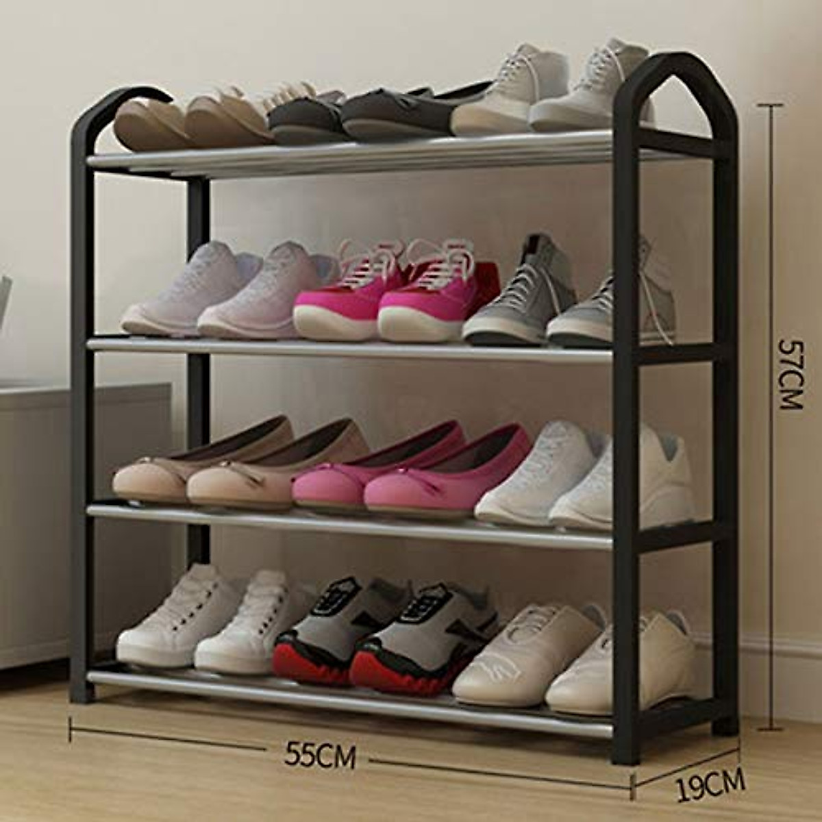 TAZSJG Shoe Rack Aluminum Metal Standing Shoe Rack Shoes Storage Shelf Home Organizer Accessories Shoe Rack