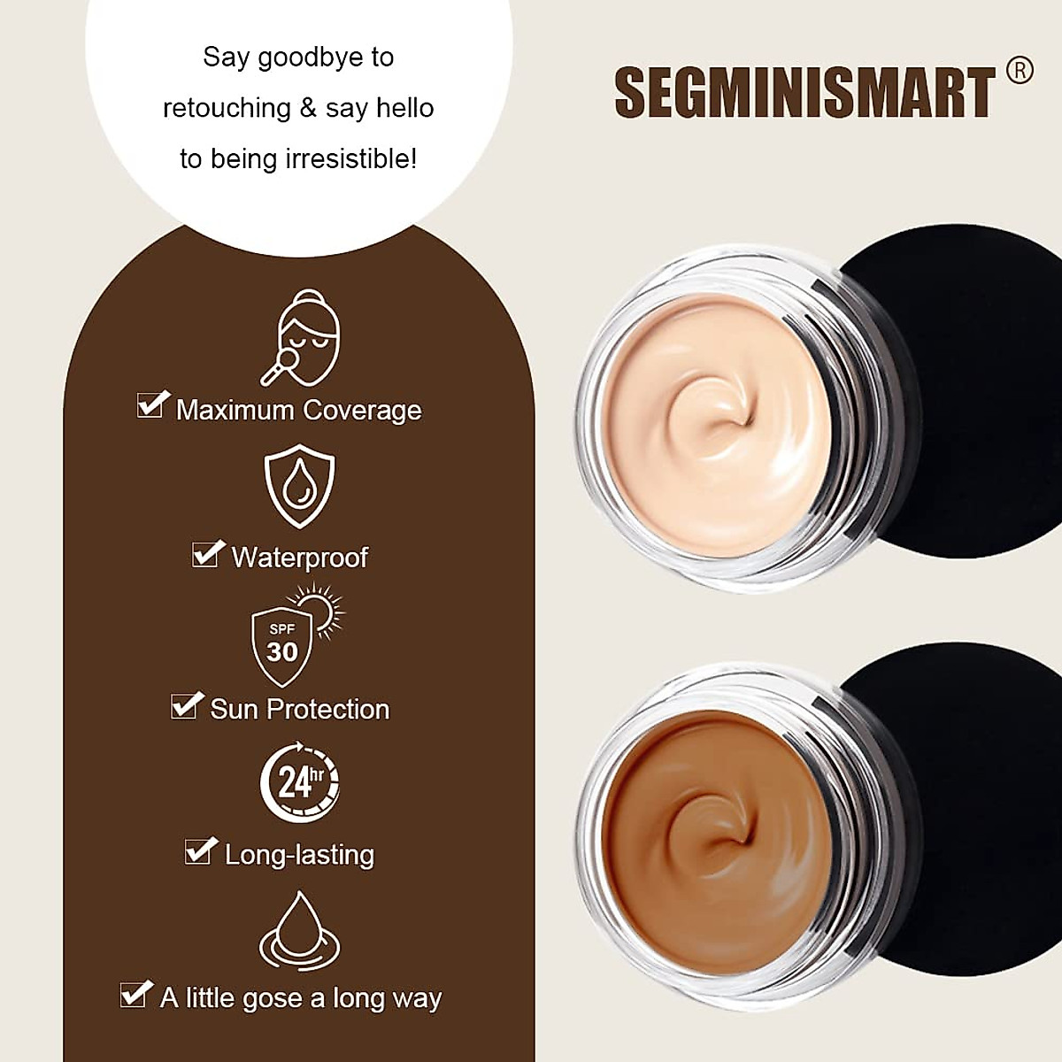 Tattoo Cover Up Makeup Waterproof,Tattoo Concealer For Dark Spots, Scars,Birthmarks Vitiligo,Scar Cover Up Makeup Waterproof,Tattoo Cover-Up Makeup,Body Makeup Cover for Men and Women (2x30ml)