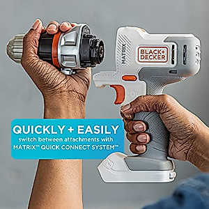 BLACK+DECKER 20V MAX Matrix Cordless Drill/Driver Kit, White (BDCDMT120WC1FF)