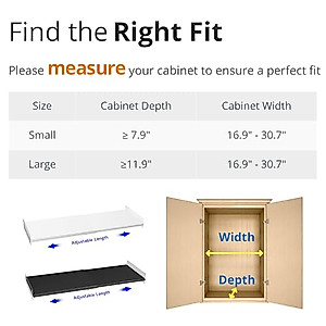 KIKIBRO Expandable Closet Shelf Organizer, Adjustable Shelves, Extendable Storage Shelving Rack Divider for Cabinet Pantry Cupboard Kitchen (2, White Small)