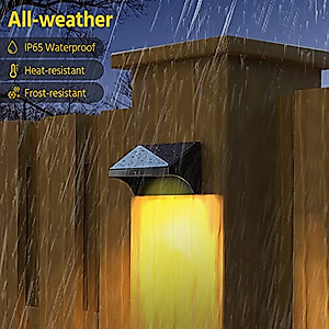 NIORSUN Solar Fence Lights Warm White/Cool White/RGB Solid Color Glow Mode, 6 Pack Solar Outdoor IP65 Waterproof Backyard Wall Light for Deck Step Yard Patio Garden