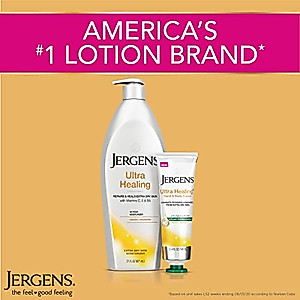 Jergens Ultra Healing Dry Skin Moisturizer, Body and Hand Lotion, for Long Lasting Skin Hydration, with HYDRALUCENCE blend, 3 Fl Oz (Pack of 3)
