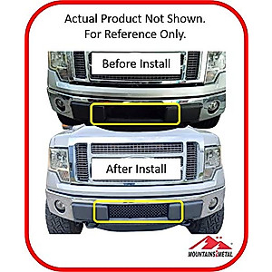 Mountains2Metal Bullet Holes Powder Coated Black Stainless Steel Bumper Grille Insert Compatible with 2009-2014 Ford F-150 M2M #100-310-1