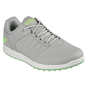 Skechers Men's Pivot Spikeless Golf Shoe, Gray/Lime, 10.5