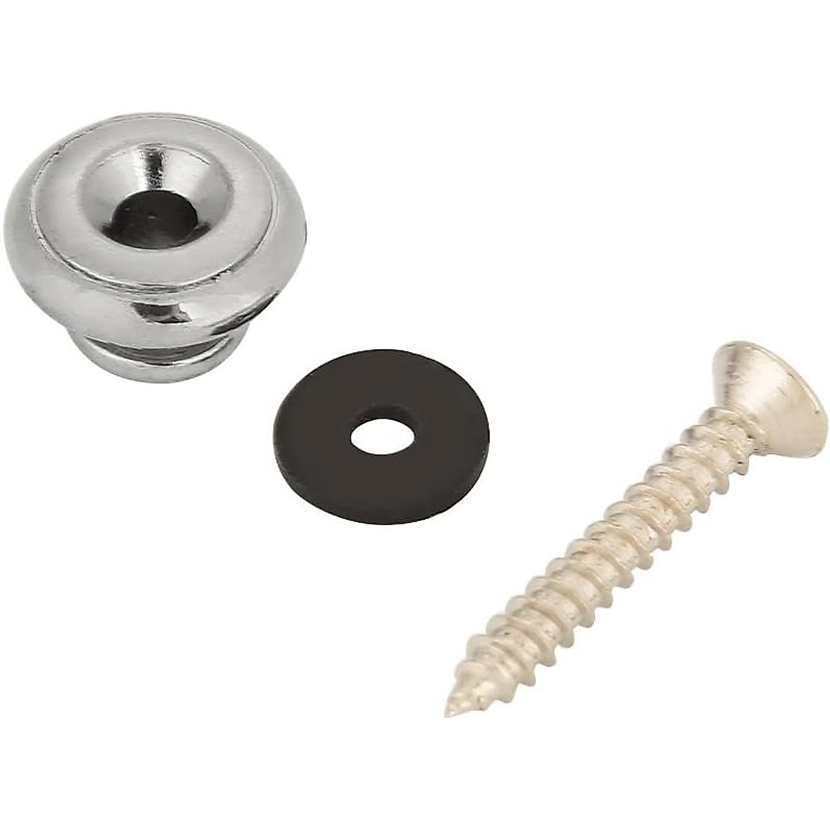 Tbest 10Pcs Mushrooms Head Guitar Strap Buttons Strap Locks Metal End Pin with Screw for Ukulele Electric Bass Silver, Black, Gold(Silver)