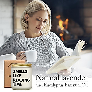 Book Lover Candle - Gifts for Readers, Bookworm, Librarian, Booklovers - Funny Bookish Gift for Women Friends Sister Men for Birthday Christmas Reading Accessories Book Themed Book Lover Club Gift