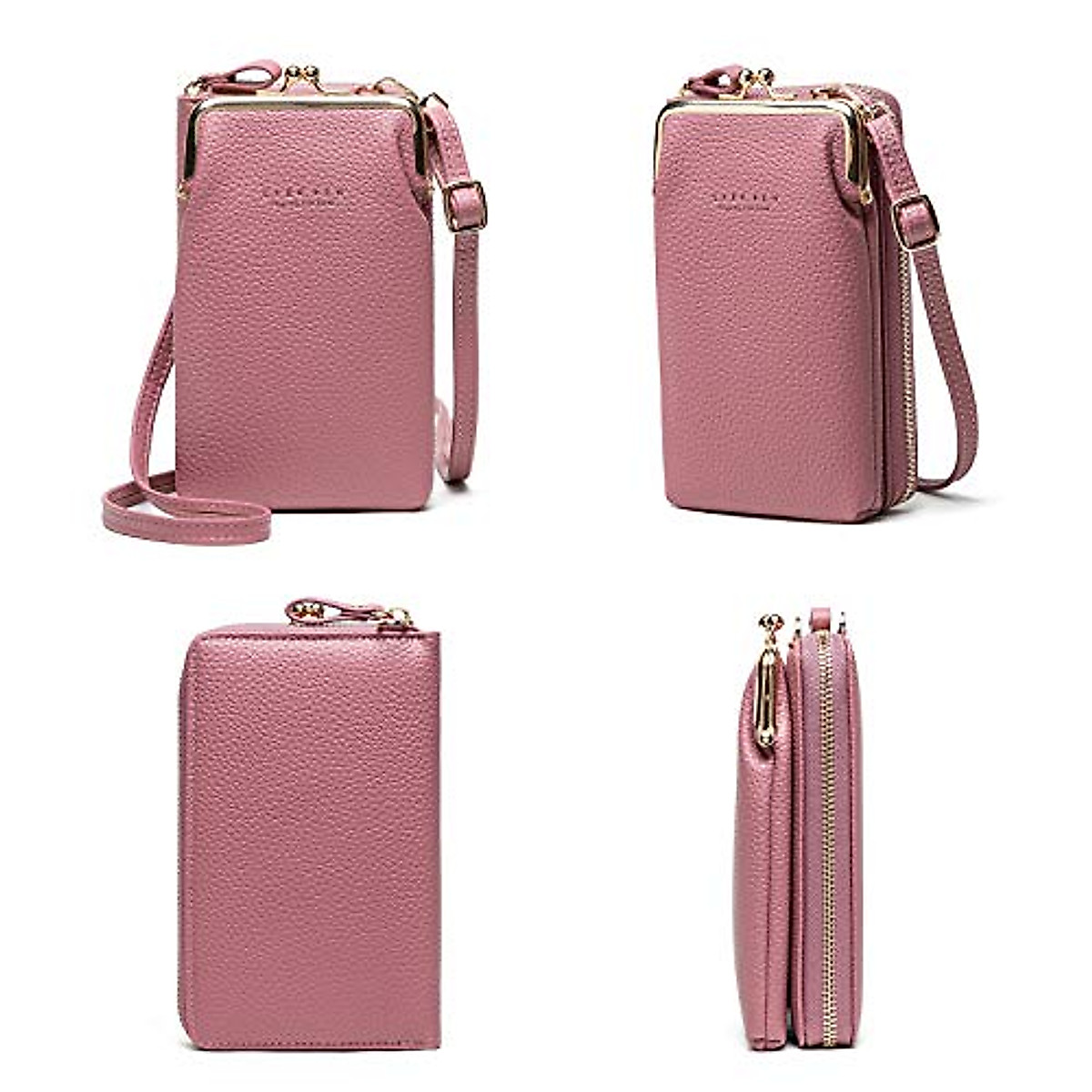 Crossbody Cell Phone Purse Wallet for Women Mini Cell Phone Pouch Shoulder Bag with Strap for Women PU Leather