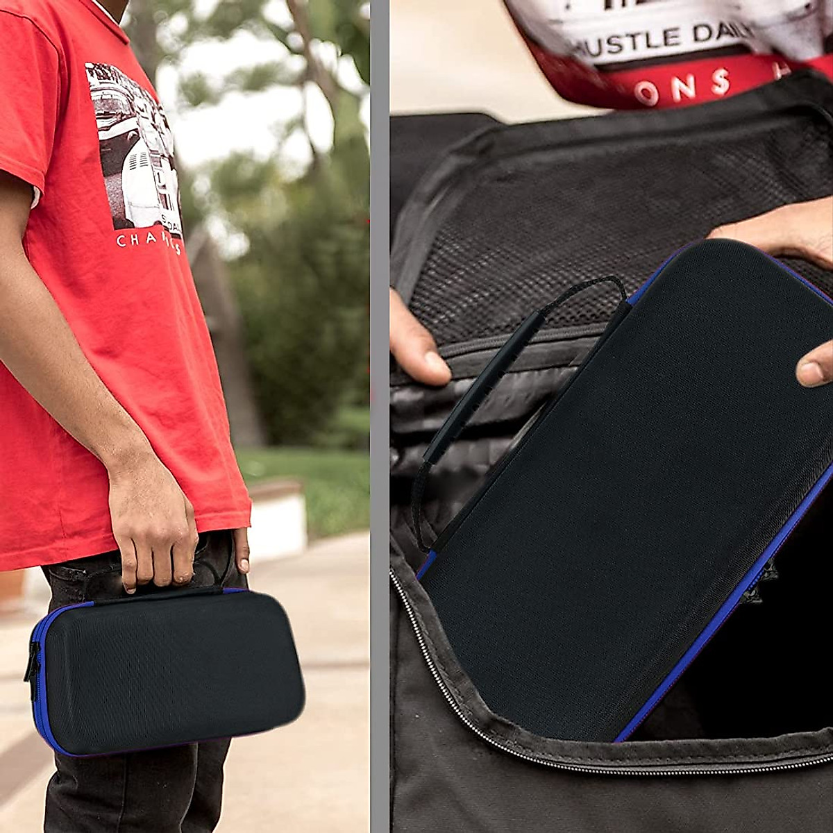 Widfre Carry Case for Nintendo Switch Console & Accessories, Hard Travel Case Compatible with Switch, Portable Carry Case with Handle, Dual Zippers, Bag for Game Storage Accessories