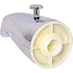 Tub Spout with Push and Pull Diverter, 3/4 inch to 1/2 inch IPS Face Bushing, 5-1/4 inch Length, Chrome Finish