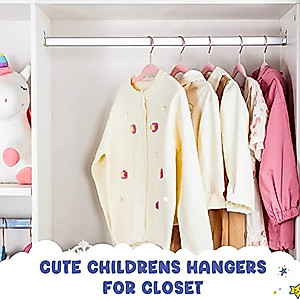 HOUSE DAY Velvet Kids Hangers 60 Pack, Premium Childrens Hangers for Closet, Ultra Thin Cute Hangers Kids Clothes Hanger, Non Slip Kids Felt Hangers 14 Inch, Small Hangers for Kids Clothes, Blush Pink