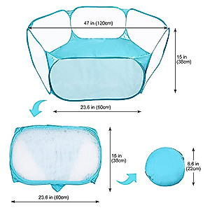 PrimePets Small Animal Cage Tent, Hamster Pet Playpen, Guinea Pig Cage Yard, Waterproof Foldable Outdoor/Indoor Pop Open Exercise Fence, Yard Fence for Baby Chicken Hedgehogs