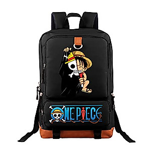 Rahvxjo Anime Backpack 17 Inch Large Laptop Backpack Casual Travel Backpack for Teens Men Women black-13