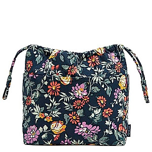 Vera Bradley Women's Cotton Pocket Toiletry Bag, Fresh-Cut Floral Green, One Size