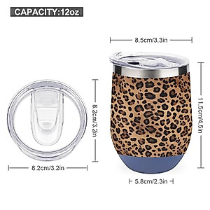 WYUSPGK 304 Stainless Steel Insulated Cup, Leopard Print Print Smooth Rim, Durable & Reusable - Perfect for Office, Home, And Travel