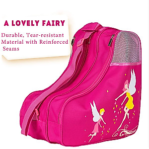 Ice Skate Bag Girls, Roller Skates Bag Inline Skate Bag Roller Ski Boot Bag, Women Figure Hockey Skate Bag Rollerskates Ice Skating Bags,Multiple Pockets for Ice Skate Protective Gears for Kids Adults