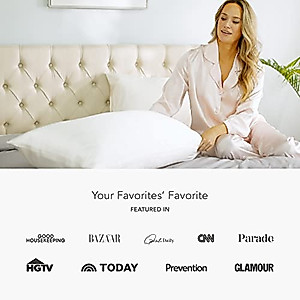 Fishers Finery 30mm 100% Pure Mulberry Silk Pillowcase, Good Housekeeping Quality Tested (White, Standard)