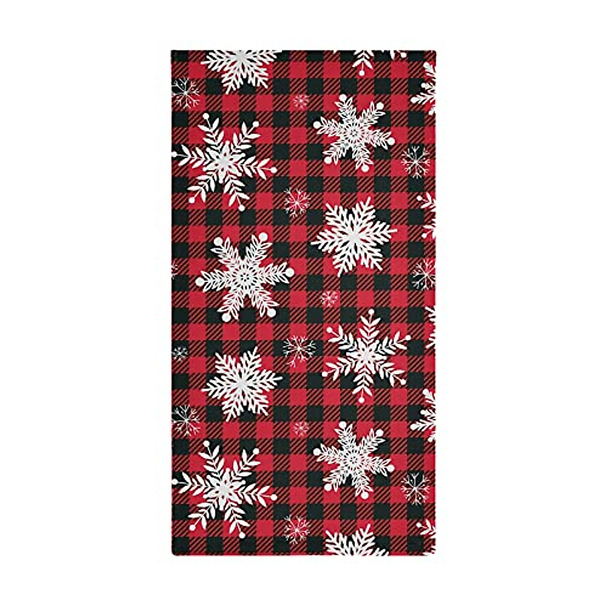 Christmas Snowflake Red Buffalo Check Plaid Hand Bath Towel Highly Absorbent Soft Hanging Towels Winter Holiday Snow Snowman Xmas Rustic Kitchen Dish Towel Set Washcloth 2pcs