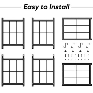 Firewood Rack Indoor, Portable 2 Tier Firewood Rack, Sturdy and Easy to Assemble Construction, Outdoor Firewood Rack with 4 Hooks for Storing Wood Logs for Fireplaces, Fire Pits and Stoves - Black