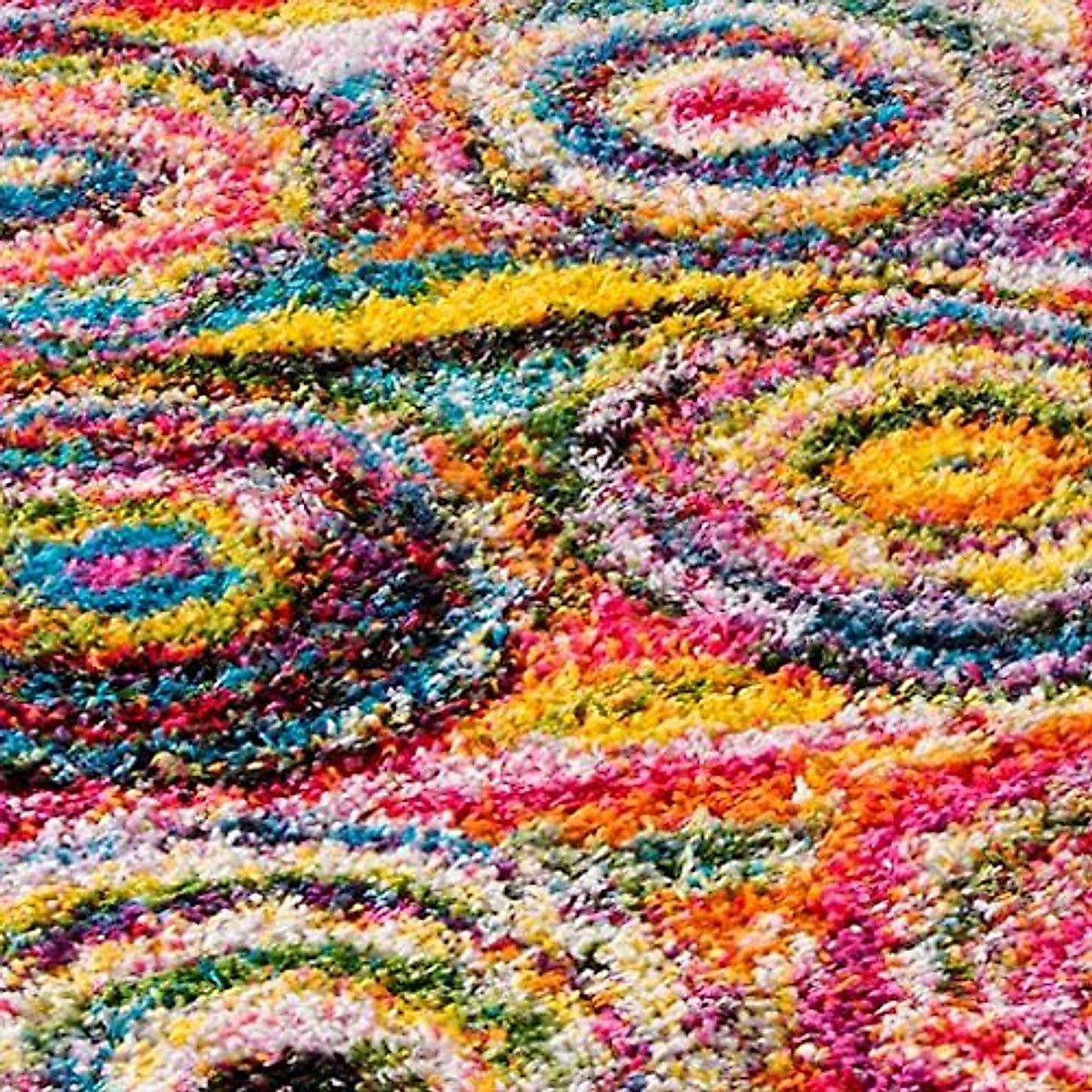 nuLOOM Kindra Bohemian Circles Shag Area Rug, 4' x 6', Multi