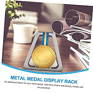 Unomor Medal Display Stand Photo Hanger Racing Stand Glass Holder Medals Rack Marathon Medal Shelf Metal Stand Iron Silver Medal Badge Display Stand Badge Display Holder Stainless Steel