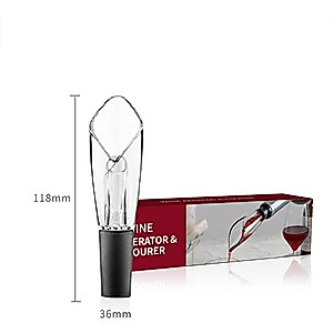 1 Pack Wine Aerator Pourer Spout Tulips Shaped Aerator Wine Pour Premium Wine Aerator Wine Bottle Aerator Pourer for Red and White Wine Lover Gift, Black
