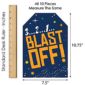 Big Dot of Happiness Blast Off to Outer Space - Hanging Vertical Paper Door Banners - Rocket Ship Baby Shower or Birthday Party Wall Decoration Kit - Indoor Door Decor