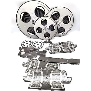 Qidiwin 3 Tier Cupcake Foam Stand with Movie Reel Design for Party Decorations , Movie Reel Cupcake Stand