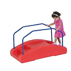 Children's Factory-3004 Red Rocker/Toddler Bridge with Rails, Rocking Teeter Totter for Kids/Toddlers, Indoor/Outdoor Play Equipment for Classroom/Playroom