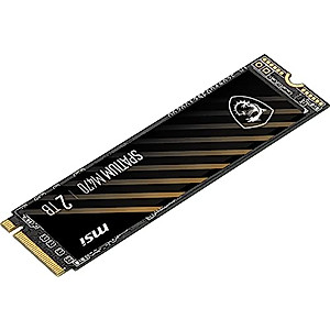 MSI SPATIUM M470 PCIe 4.0 NVMe M.2 2TB Internal SSD PCIe Gen4 NVMe 1.3 3D NAND 3300 TBW