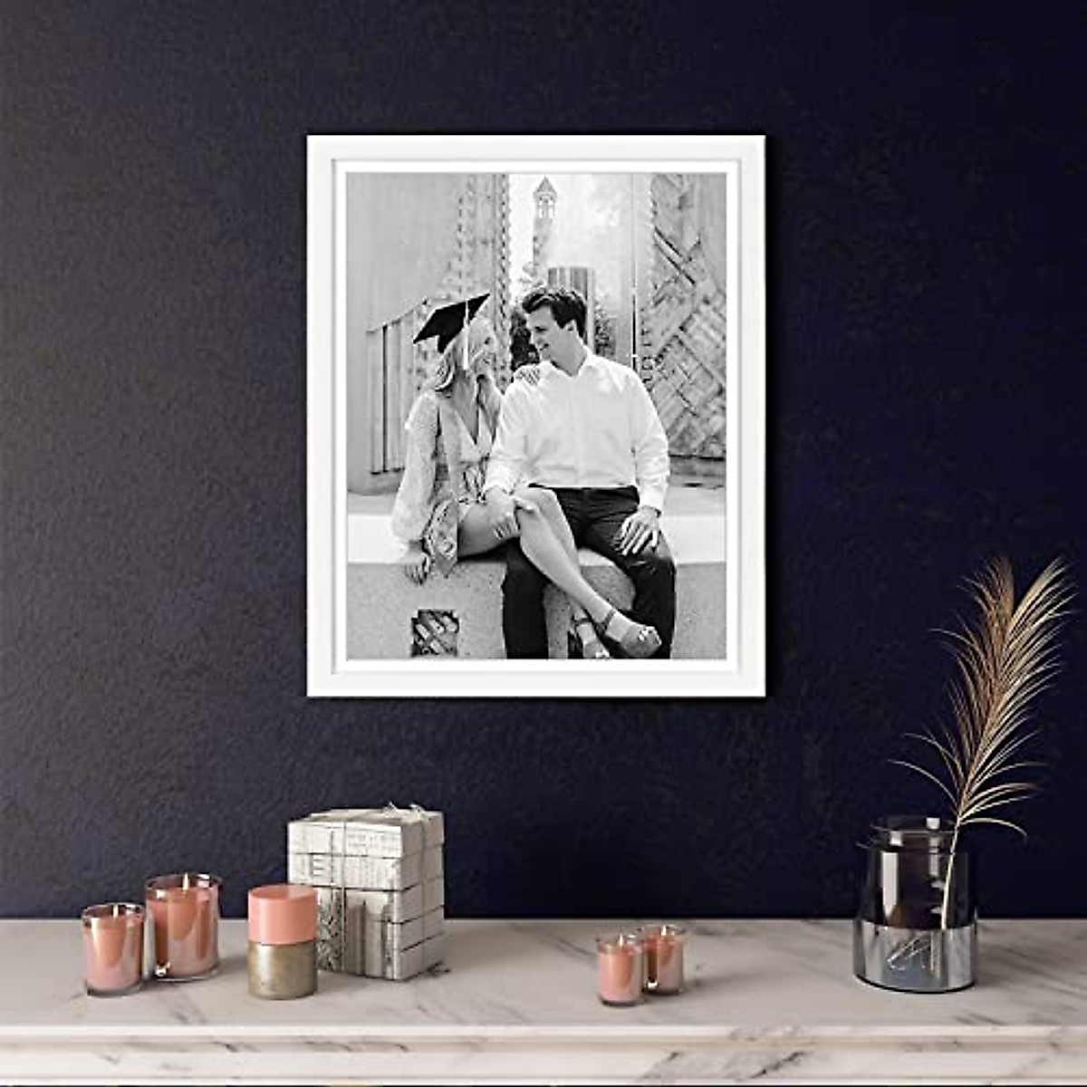 DBWIN 16x20 Picture Frame White Wood Pattern Poster Frame Plexiglass Front 2 Pack Photo Frame for Art Prints Wall Decor Vertically or Horizontally(LY01-16X20-WT)