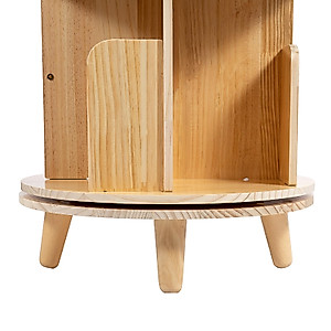 BILPIKOGoo 6 Tier Rotating Bookshelf, 360° Revolving Bookcase Rotating Stackable Shelves Floor Standing Bookcase Storage Rack for Kids&Adults Multi-Functional Bookshelf Organizer