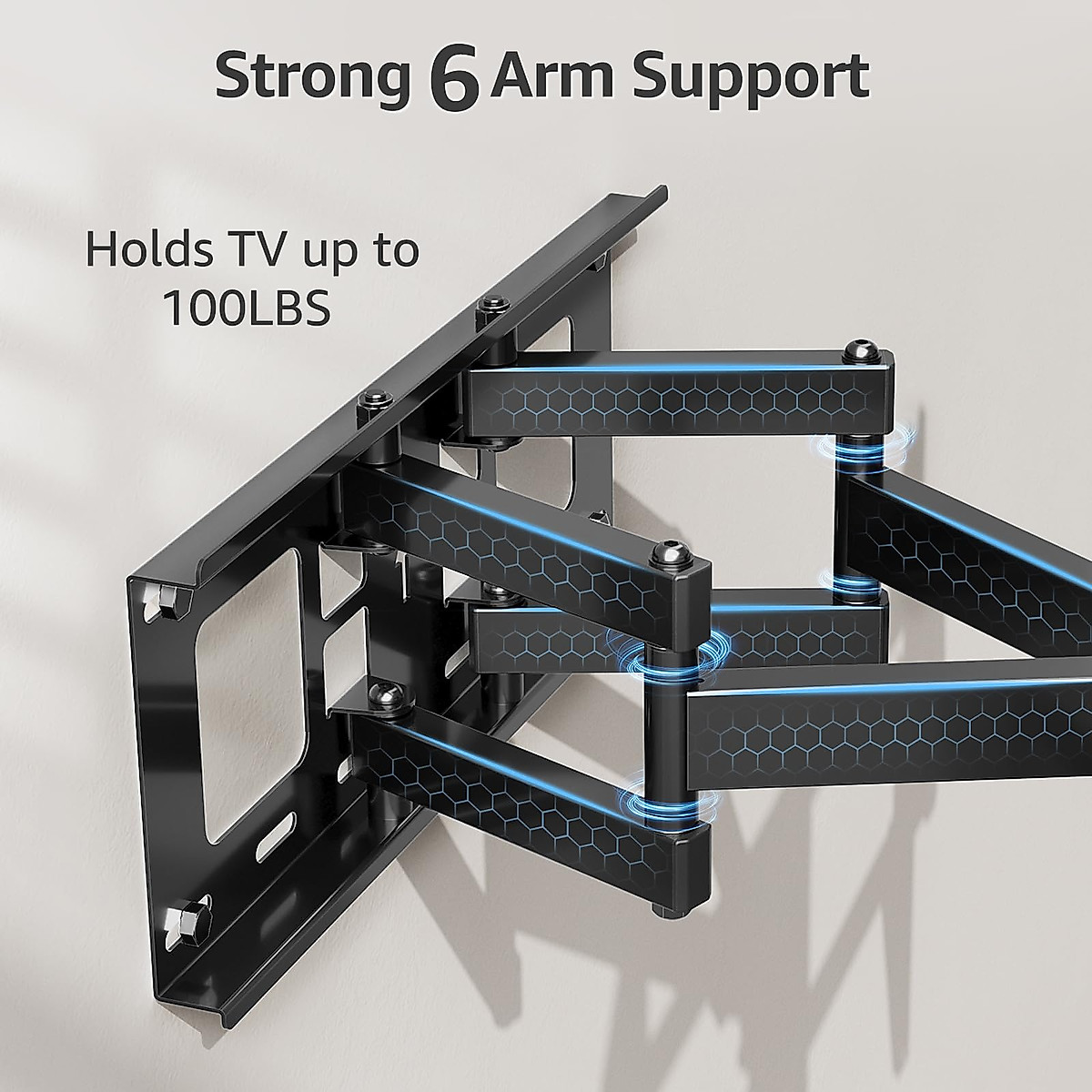MOUNTUP Full Motion TV Wall Mount for Most 42-82 inch TVs, Wall Mount TV Bracket with Articulating Swivel and Tilt, TV Mount Max VESA 600x400mm, Holds up to 100lbs Fits 16" Studs MU0028
