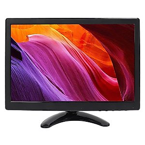Acouto 12 Inch TFT LCD Monitor 16:10 1280x800 720P 1080P VGA HD Multimedia AV BNC USB DC Input Portable HD Color Display with Speaker Remote Control 100‑240V