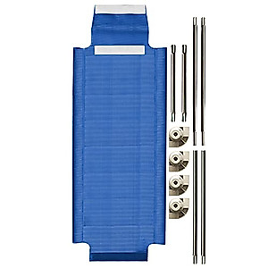 Acrimet Premium Stackable Nap Cot (Stainless Steel Tubes) (Blue Cot Grey Feet) (1 Unit)