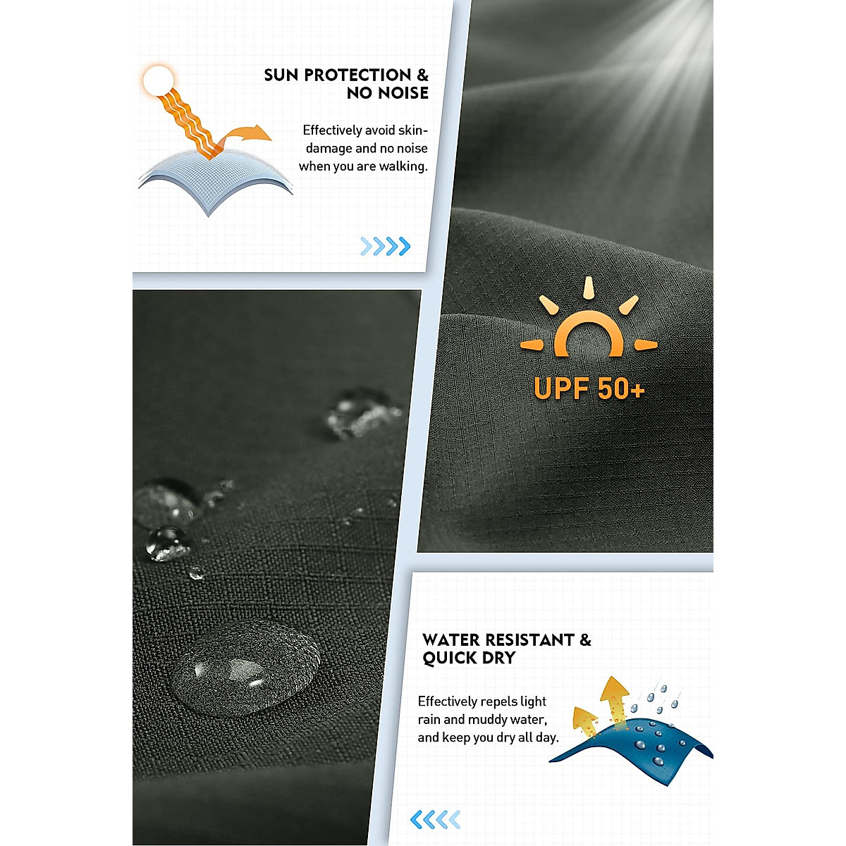 Hiauspor Men's Hiking Cargo Shorts 9"/10" Quick Dry Lightweight Waterproof for Golf Tactical Fishing Casual with 6 Pockets (Army Green, 34)