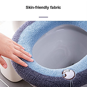 GODENI Winter Bathroom Toilet Seat with Handle Closestool Washable Soft Warmer Mat Pad Cushion Universal Toilet Seat Bidet Covers Toilet seat (Color : Pink)