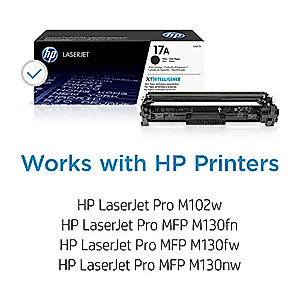 HP 17A Black Toner Cartridge | Works with HP LaserJet Pro M102 Series, HP LaserJet Pro MFP M130 Series | CF217A