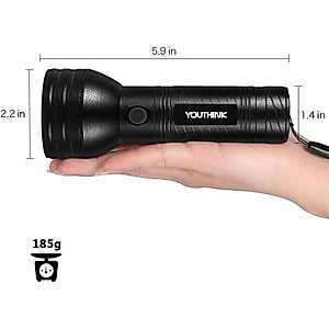 YOUTHINK Black Light, 51 LED UV Flashlights for Home &Hotel Inspection, Portable Black Light for Pet Urine Detection,Dry Stains,Bed Bug, Matching with Pet Odor Eliminator
