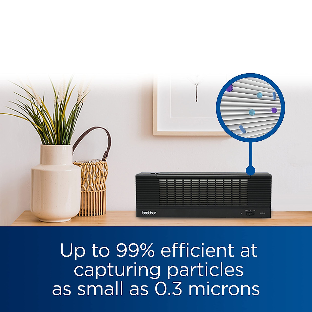 Brother AirSure DF-2 Dynamic Filtration Tabletop and Portable Air Purifier, Aids in Capturing Foreign Particles, Face, Close Contact Situations, Black