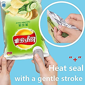 Mini Bag Sealer,2 in 1 Chip Sealer Heat Seal & Cut Portable Mini Sealing Household Machine,Convenient Chip Bag Sealer，Portable Heat Mini Sealer for Plastic Bags,Snack Bag, Fresh Bags