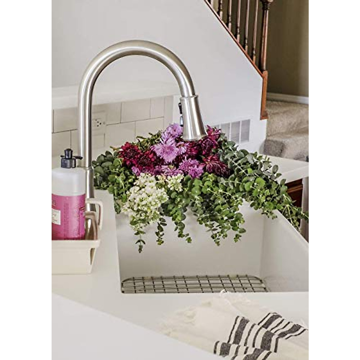 Pfister Pfirst Series Kitchen Faucet with Pull-Down Sprayer, Single Handle, High Arc, Stainless Steel Finish, G529PF2S