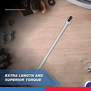 Neiko 00200A 1/2" Drive Extension Breaker Bar | 15" Length | Rotating Flex Head | CR-V Steel