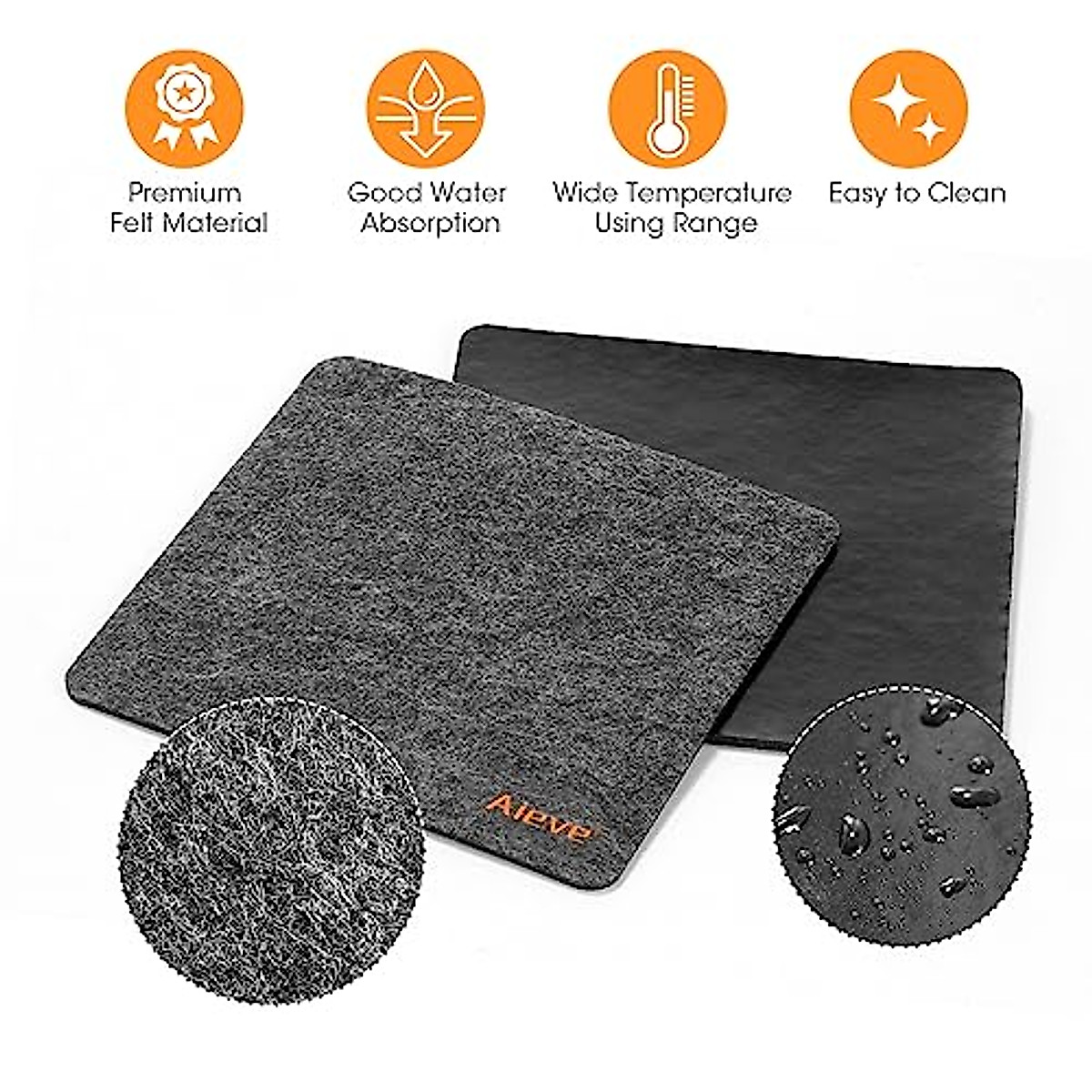 AIEVE Mini Fridge Mat for Stop Refrigerator Condensation, 4 Pcs Refrigerator Liners Mini Fridge Drip Tray to Prevent Small Refrigerator Sweating Inside