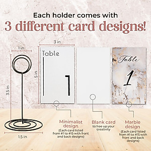 15 Pack Place Card Holders/Table Number Holders/Table Number Stands/Wire Photo Holder/Wire Centerpieces/Wedding Reception/Party/Birthday/Place Cards for Table Setting/Food Labels Holder (Black)