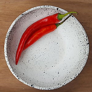 roro Handcrafted 7" Ceramic Bowls - Set of 2 | Speckled Egg White Stoneware Design | Ideal for Soup, Salad, Cereal, Pasta | Dining & Entertaining Decor | Artisan Crafted Kitchenware