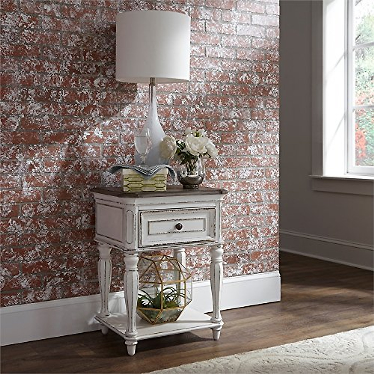 Liberty Furniture Industries Leg Night Stand, W22 x D17 x H28, White