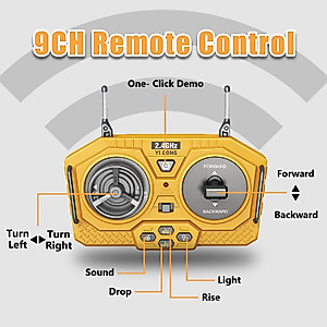 PREPOP RC Dump Truck Toy for Kids, Remote Control Construction Toys Vehicle with Metal Bed and Light/Music, Birthday Gifts Ideas for Boys Age 6 7 8 9 10 Year Old and up